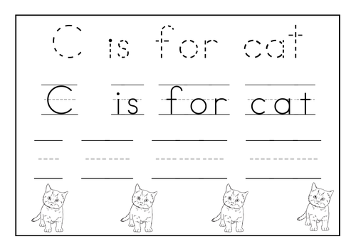 C is for cat, cot, cap, cup, and clap Worksheets | Teaching Resources
