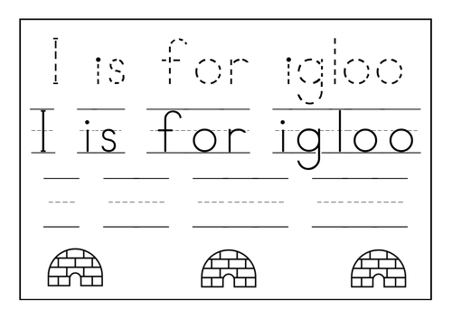 I is for igloo, ink, iguana and insect Worksheets | Teaching Resources
