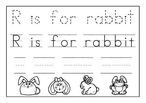R is for rabbit, rat, run, rake and rainbow Worksheets | Teaching Resources