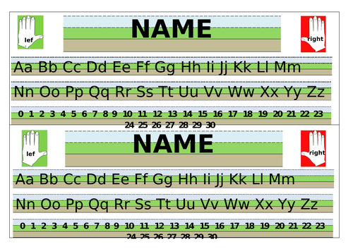Individual Desk Label with alphabet and numbers | Teaching Resources