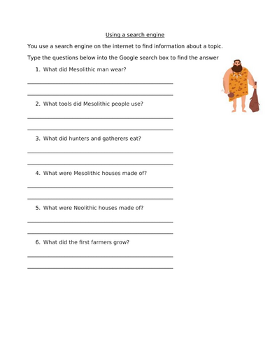 Using a Search Engine - Mesolithic Times Research | Teaching Resources