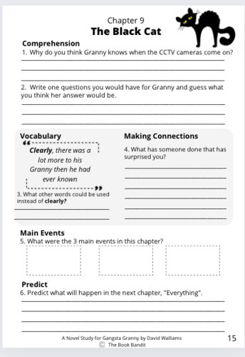 GANGSTA GRANNY NOVEL STUDY based on the book by David Walliams ...