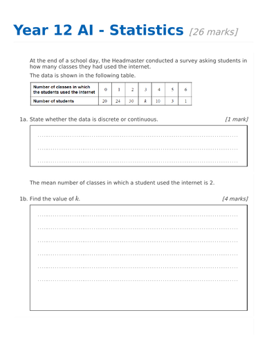 IB Maths Applications and Interpretation SL: Chapter 8 - Spearman's ...