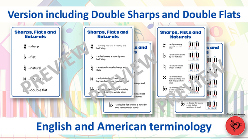 Sharps, Flats and Naturals - Handouts, Posters and 6 Worksheets ...