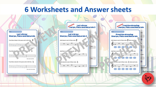 Sharps, Flats and Naturals - Handouts, Posters and 6 Worksheets ...