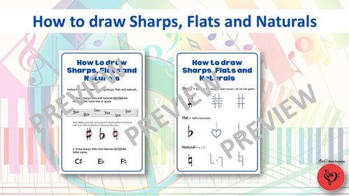 Sharps, Flats and Naturals - Handouts, Posters and 6 Worksheets ...