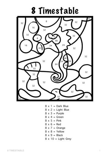 Timestable Colouring In Exercise Bundle | Teaching Resources