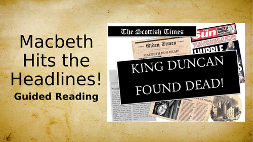 KS2 Macbeth Guided Reading Resources | Teaching Resources