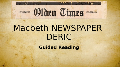 KS2 Macbeth Guided Reading Resources | Teaching Resources