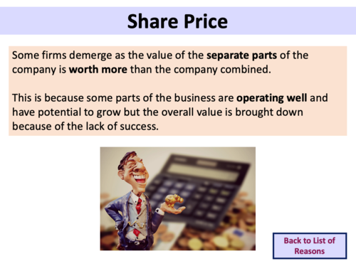 Business Growth and Demergers - A level Economics | Teaching Resources