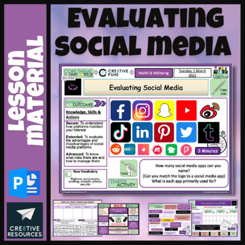 Evaluating Social media PSHE | Teaching Resources