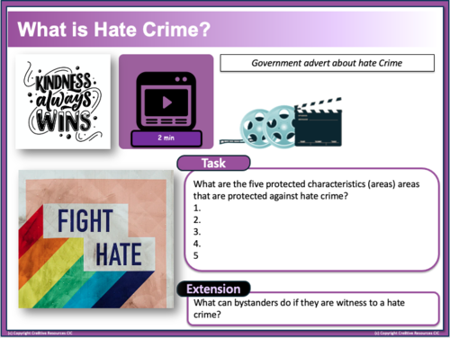 Hate Crime in the UK PSHE | Teaching Resources