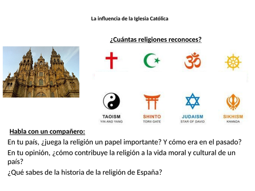 La influencia de la iglesia católica | Teaching Resources