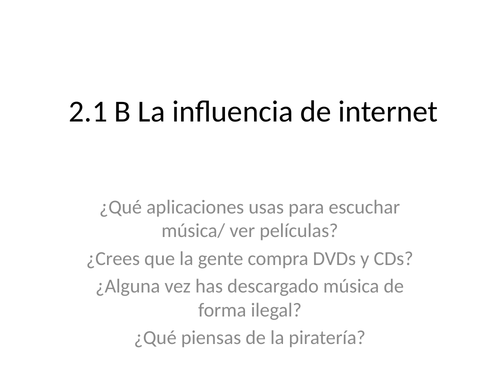 La influencia de internet | Teaching Resources