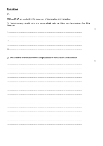 GCSE Biology protein synthesis | Teaching Resources