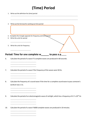 KS4 GCSE Physics: Wave Formula Worksheet with questions and answers ...