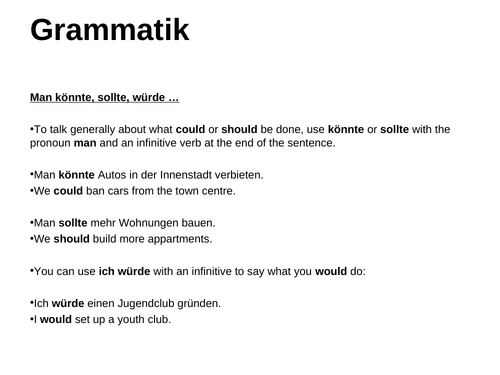 AQA/EDEXCEL Stimmt GCSE German (Higher) – Kapitel 6 - Meine Stadt: Vor ...