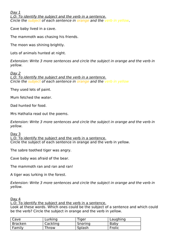 Cave Baby Rhyming Couplets lesson PPT | Teaching Resources