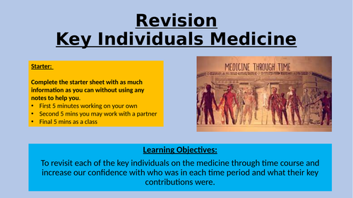 Revision Double Lesson Key individuals Medicine Through Time Pearson ...
