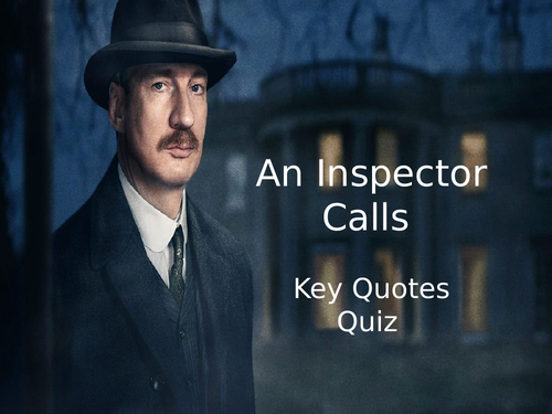 An Inspector Calls Character 12 Question Quote Quiz - GCSE English ...