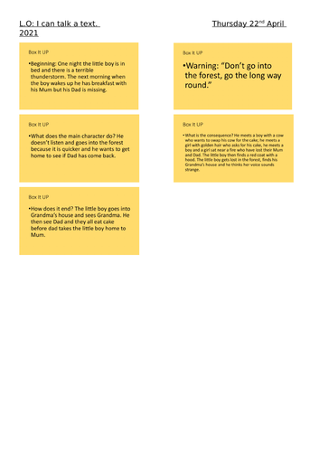 Into The Forest - Cautionary Tale | Teaching Resources