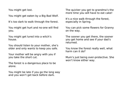 Into The Forest - Cautionary Tale | Teaching Resources