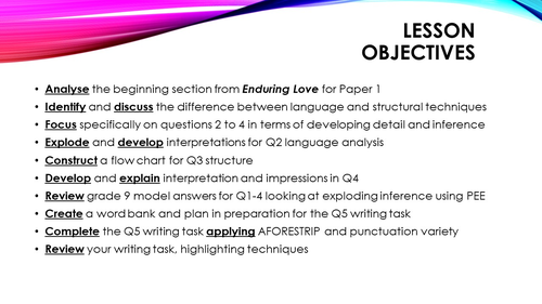 Paper 1- Enduring Love Full paper analysis and top tips for a grade 9 ...