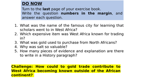 KS3 West African Kingdoms History Lessons | Teaching Resources