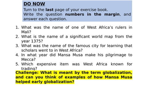 KS3 West African Kingdoms History Lessons | Teaching Resources