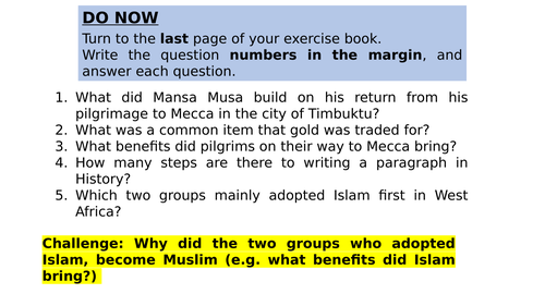 KS3 West African Kingdoms History Lessons | Teaching Resources