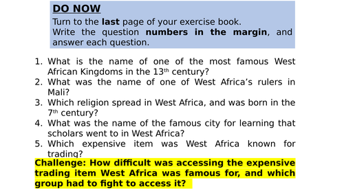 KS3 West African Kingdoms History Lessons | Teaching Resources