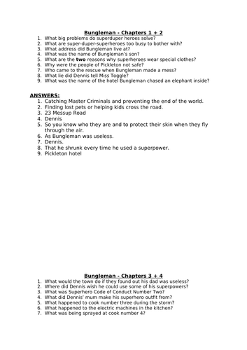 'Bungleman' Questions and Answers | Teaching Resources