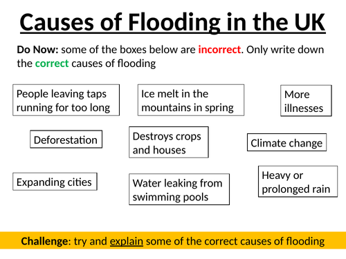 Causes of UK flooding - Geography | Teaching Resources