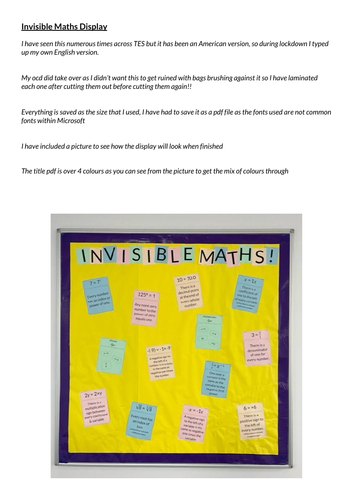 Invisible Maths Display | Teaching Resources