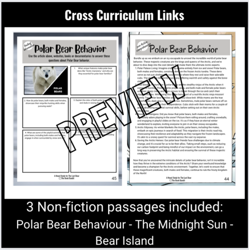 THE LAST BEAR Novel Study and Reading Comprehension Questions ...