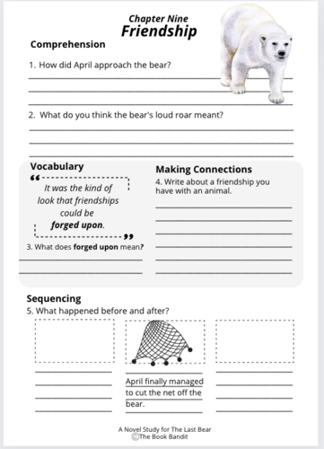 The Last Bear by Hannah Gold - Novel Study with Comprehension Questions ...