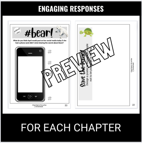 THE LAST BEAR Novel Study and Reading Comprehension Questions ...