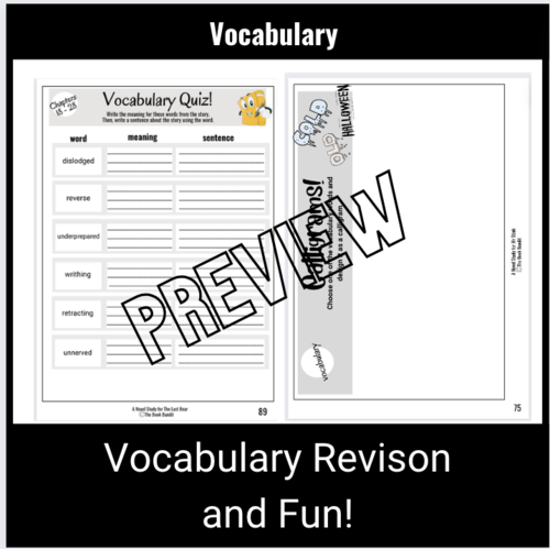 THE LAST BEAR Novel Study and Reading Comprehension Questions ...