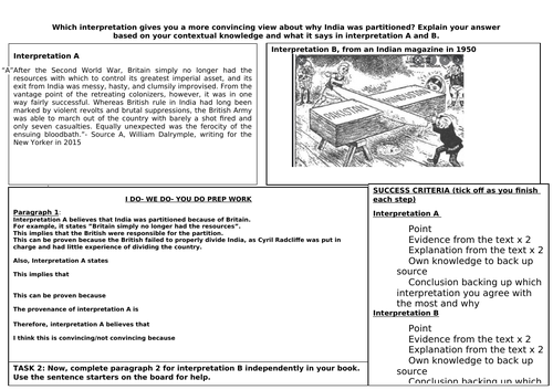 Partition of India KS3 Lessons | Teaching Resources