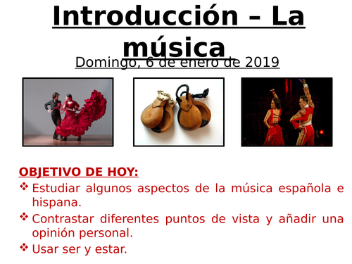 LA MUSICA EN ESPANA - ALevel & DP Spanish B | Teaching Resources