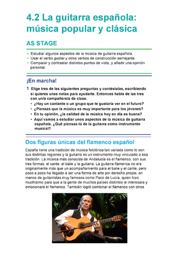LA MUSICA EN ESPANA - ALevel & DP Spanish B | Teaching Resources