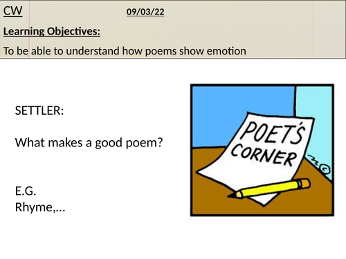AQA Literature: Unseen Poetry & Comparison | Teaching Resources