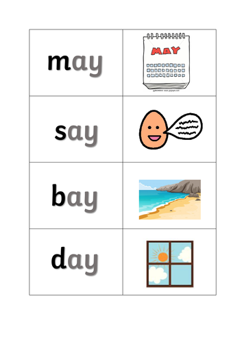 ai and ay matching activities | Teaching Resources