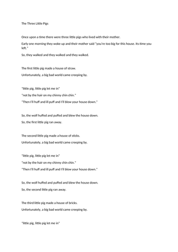 Three Little Pigs T4W Unit - Planning & Resources | Teaching Resources