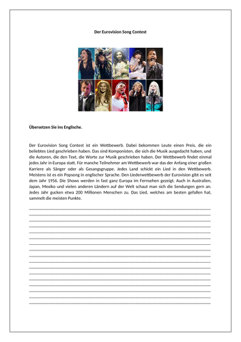 Eurovision Song Contest / Global music events | Teaching Resources