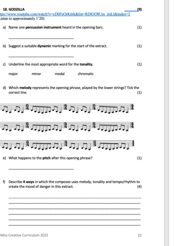 OCR GCSE Music - Area of Study 4: Music for Film - PRACTICE PAPERS ...