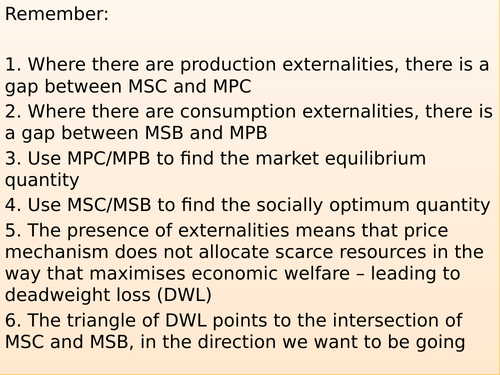 A-level Economics identifying externalities and deadweight loss from ...