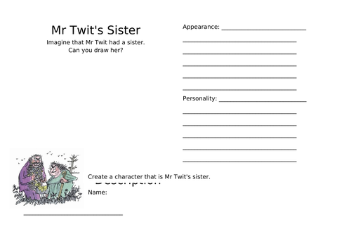 KS1/KS2 Worksheet - Reading Activity - The Twits (1 worksheet ...