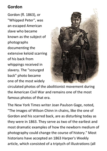 Gordon or Whipped Peter Handout | Teaching Resources
