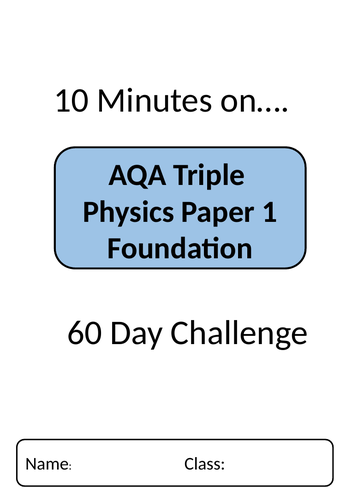 AQA GCSE Physics Paper 1 Revision Sheets 2022 | Teaching Resources